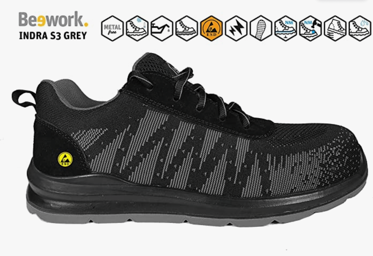Zapatos de Seguridad BeeWork Indra S3 GREY | Protección y Estilo | – Incremental.es